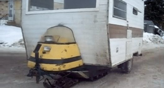 Only in Canada: Snowmobile-Powered Ice Fishing Camper - Wide Open Spaces