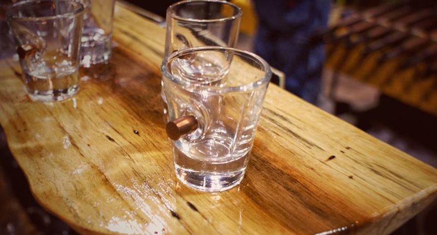 This Shot Glass Has a Real .308 Bullet Embedded in Its Side - Wide Open ...