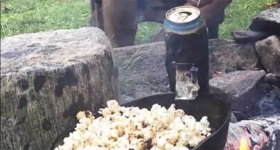 Campfire Popcorn Hack: Can You Use an Empty Beer Can? - Wide Open Spaces