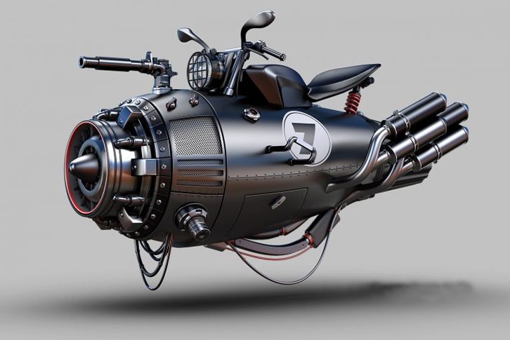 Artist Envisions Future with Floating, Armored Hot Rods - Wide Open Spaces