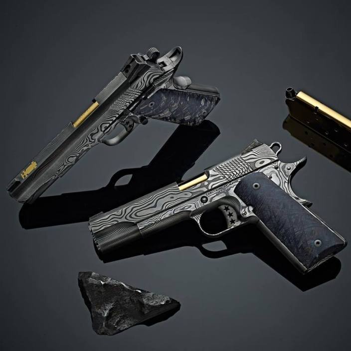 Cabot Unveils Matching Left and Right 1911s Made Completely of Damascus ...