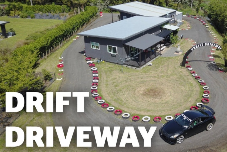 New Zealand Dad Built an Epic Drift Driveway Around His Home - Wide ...