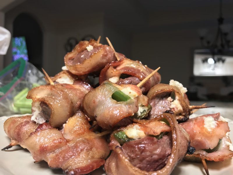 Goat Cheese and Bacon Wrapped Venison Jalapeño Poppers - Wide Open Spaces
