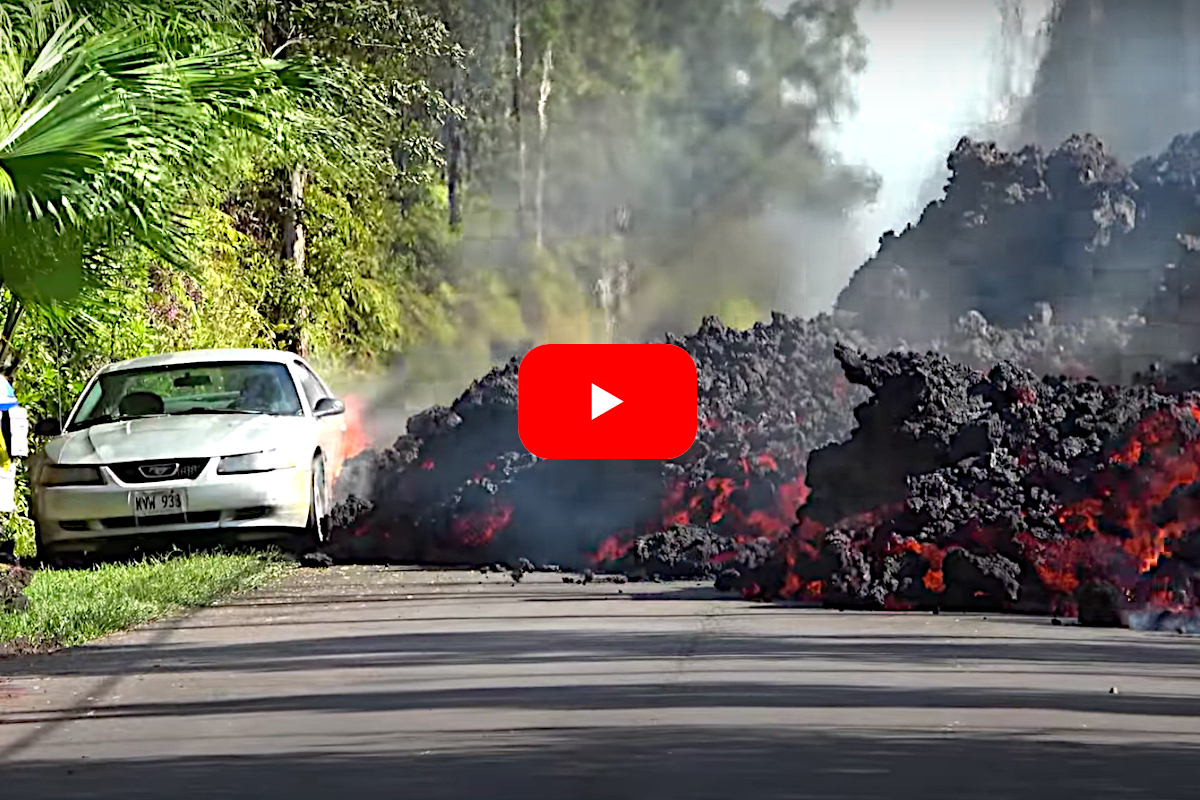 Huge Lava Flow Engulfs Cars and Everything Else In Its Way - Wide Open ...