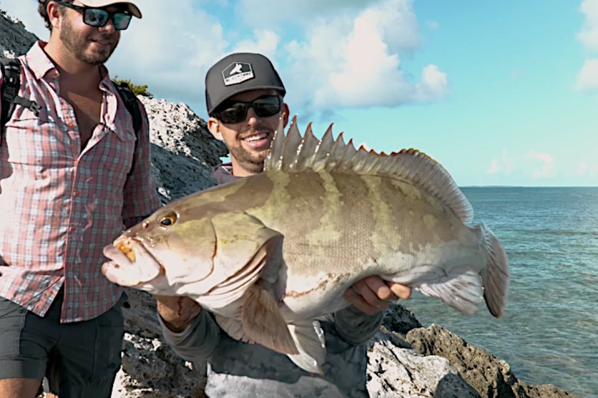 Angler Tangles with Big Triggerfish and Nassau Grouper in the Bahamas