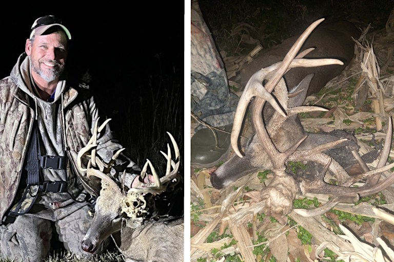 Pics: Hunter Harvests Deer with a Locked-Up Dead Buck's Head Attached ...