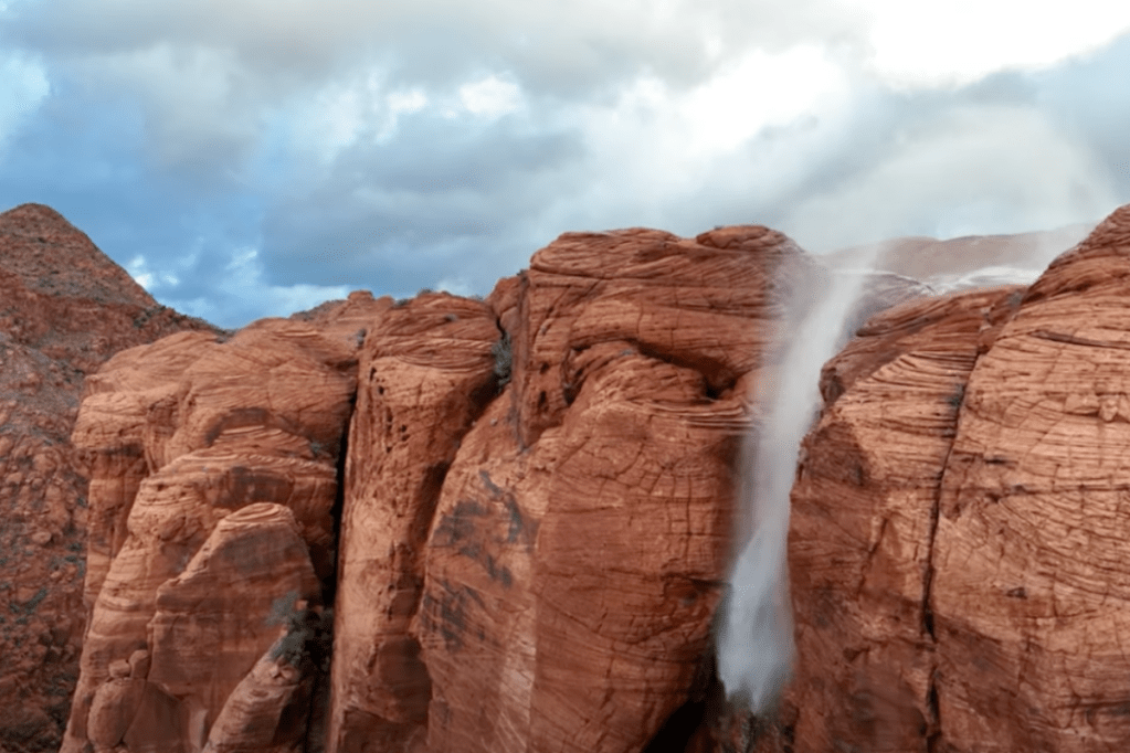 Rare Natural Phenomenon Caught on Video: Waterfall Flows Up