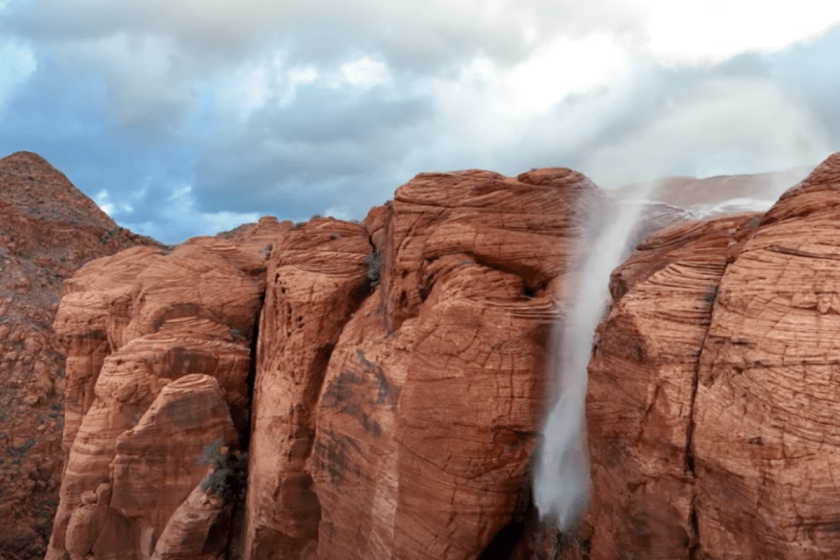 Rare Natural Phenomenon Caught on Video: Waterfall Flows Up