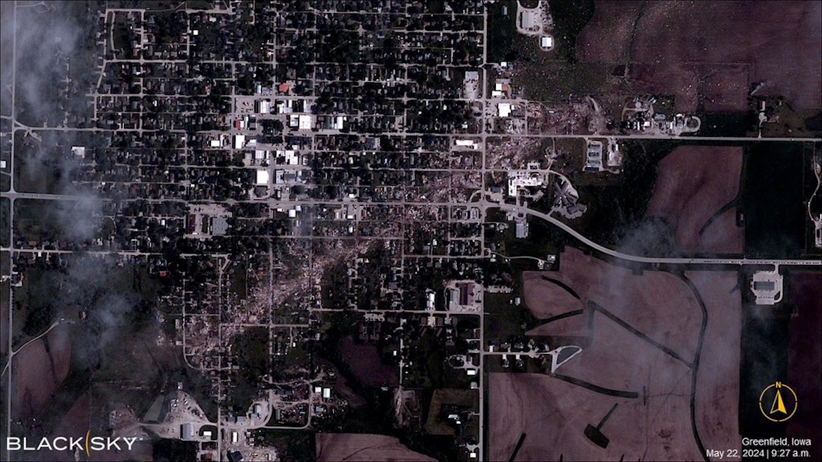 Satellite Photo Shows Trail of Destruction in Iowa After Deadly Tornado ...