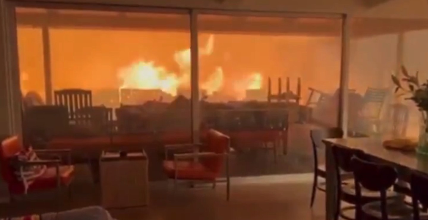 Two Men And A Dog Get Trapped In Home By Flames As Wildfire Encroaches ...