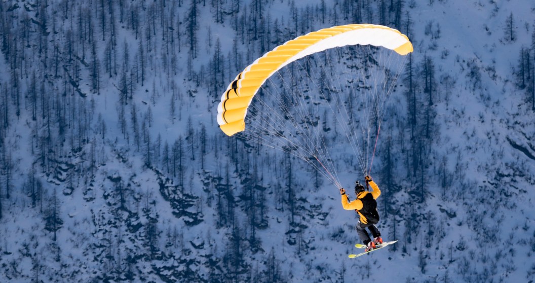 Fierce Feline: Cat Parachute Skis With His Owner - Wide Open Spaces